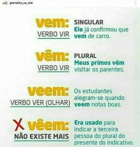 Português na ponta do lápis! Você sabe quando e onde usar "vem" e "vêm ...