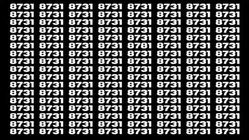Teste de QI: você consegue encontrar o número 8781 entre os números ...